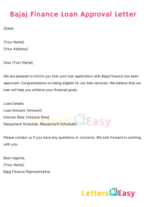 25+ Bajaj Finance Loan Approval Letter - Meaning, Email Format ...
