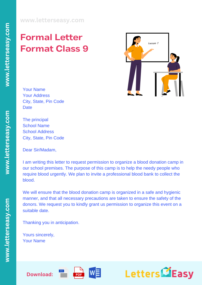 Formal Letter Format Class 9 Writing Tips Email Template 3 