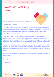 16+ How to Write Willing Letter - Sample, Examples, Tips - Letters Easy