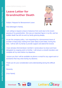 30+ Leave Letter for Grandmother Death - Key Points, Email Examples ...