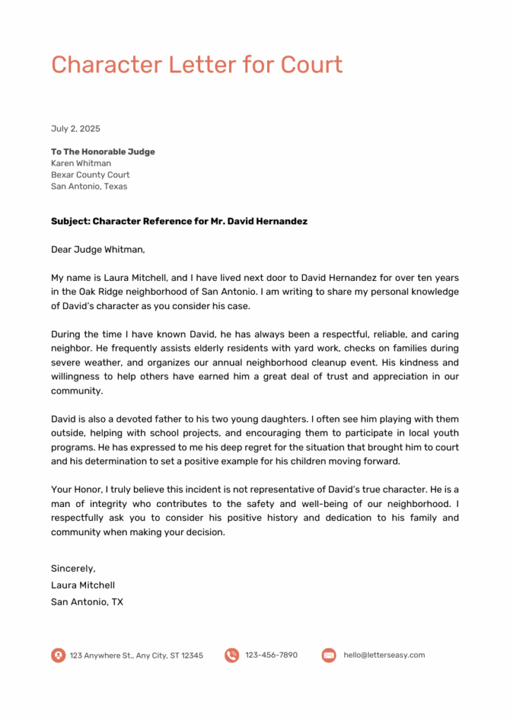 30+ Character Reference Letter for Court Examples, Samples, Templates ...