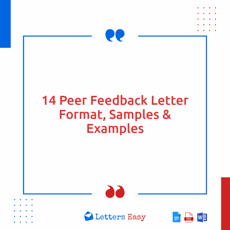 10+ Feedback Letter Format - Tips, Email Template, Examples - Letters Easy